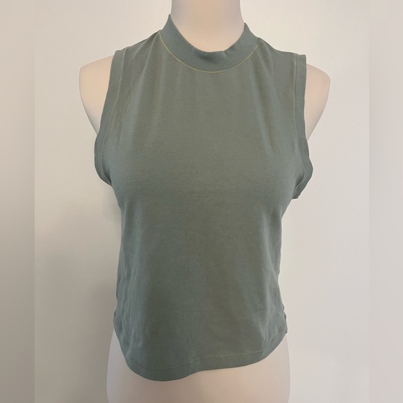 SKIMS | Tops | Skims Nwt Cotton Jersey Mock Neck Tank In Mineral | Poshmark